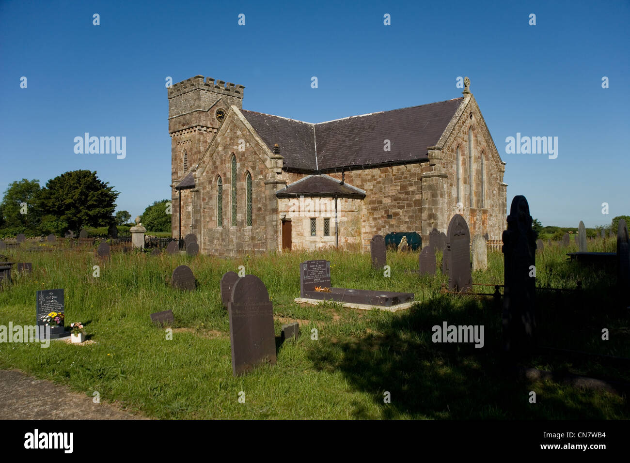 Brynsiencyn church on Anglesey North Wales Stock Photo - Alamy