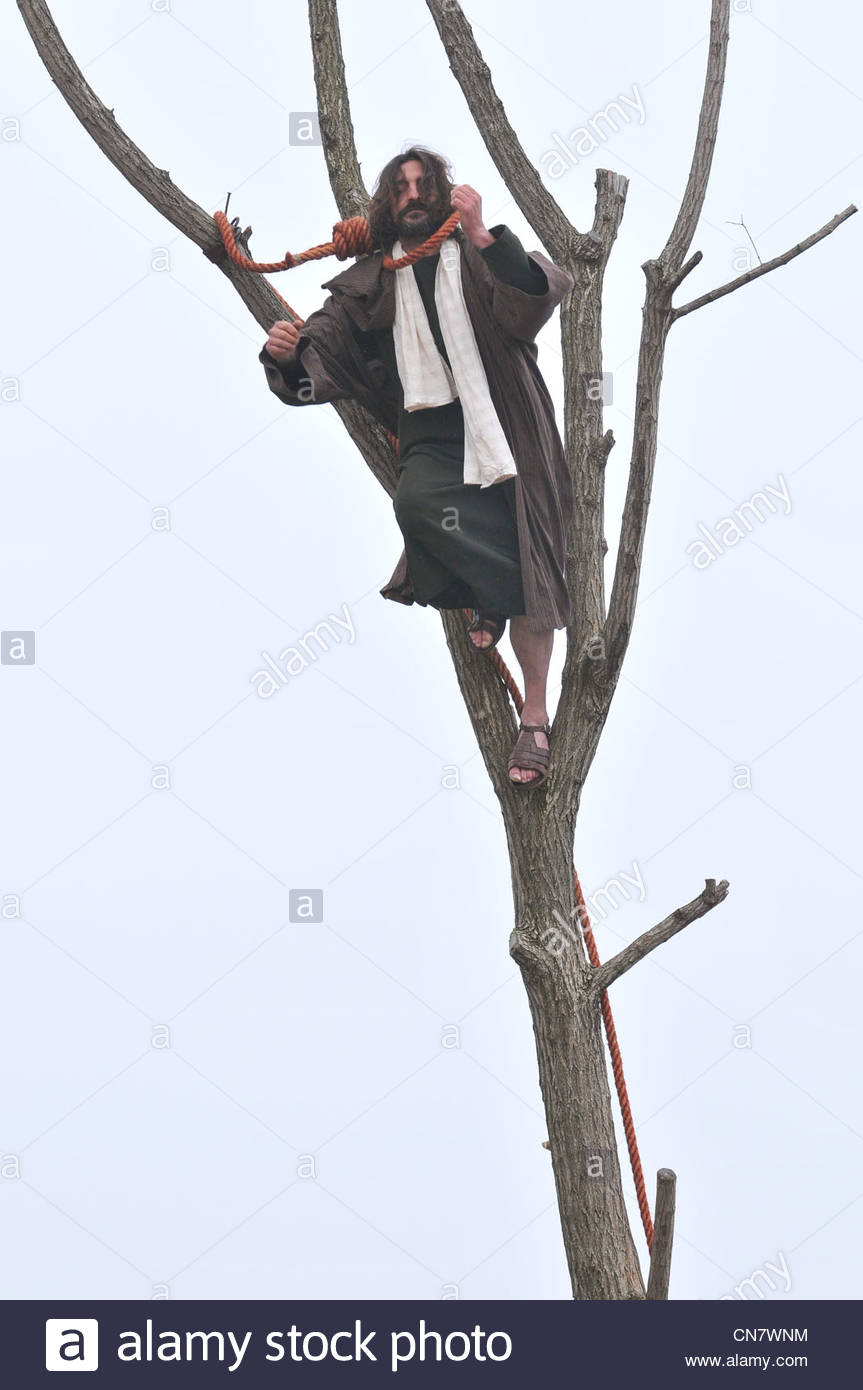Judas Iscariot is hanging himself Stock Photo, Royalty Free Image ...