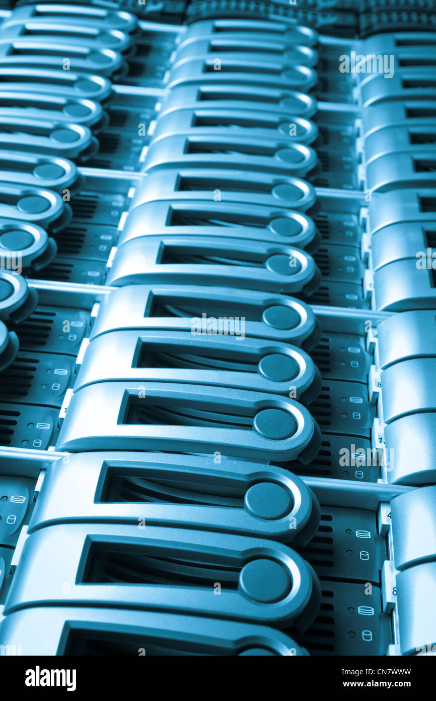 detail of data center with hard drives Stock Photo - Alamy