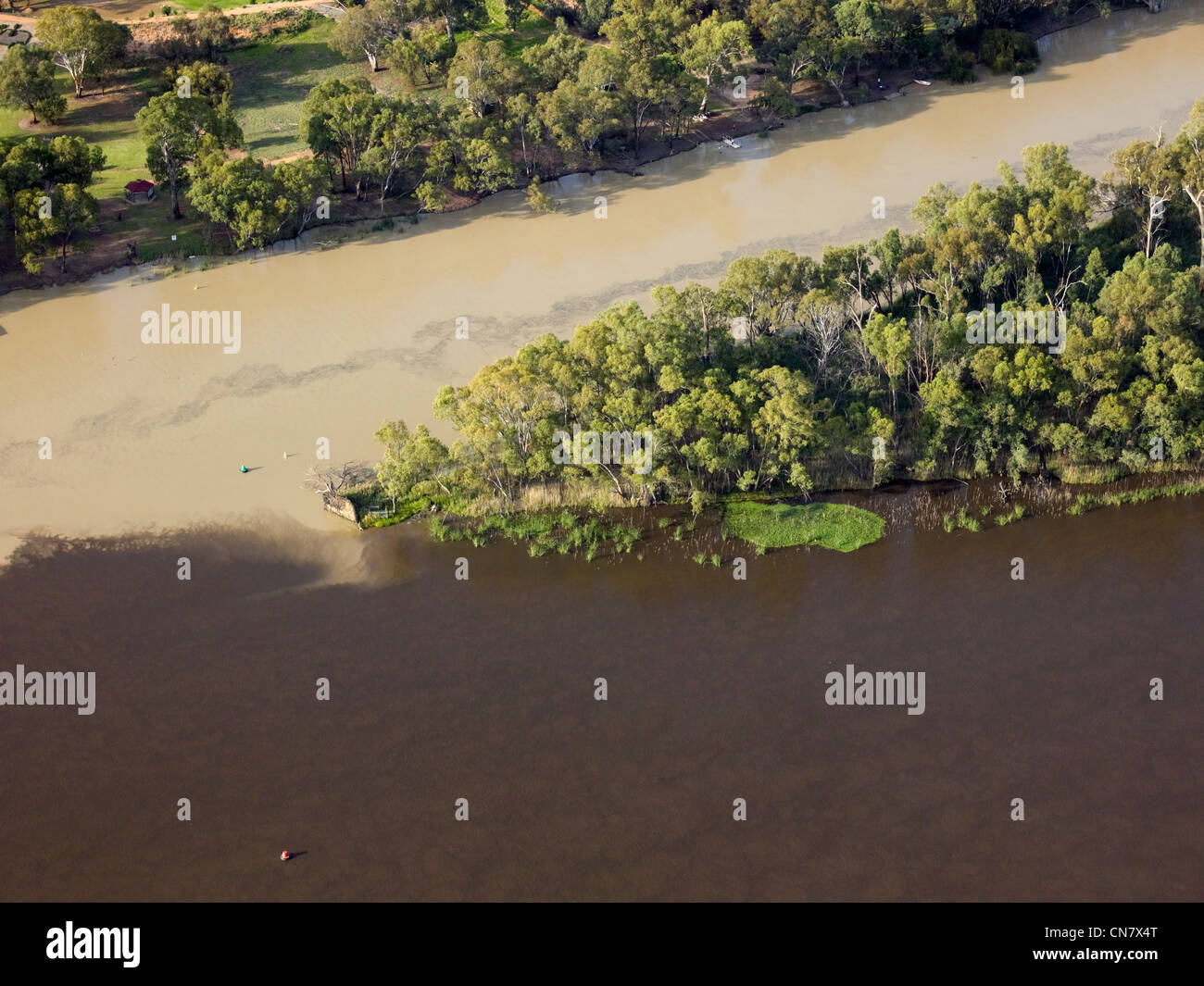 Low altitude aerial photo of Murray Darling Junction, Wentworth, NSW ...