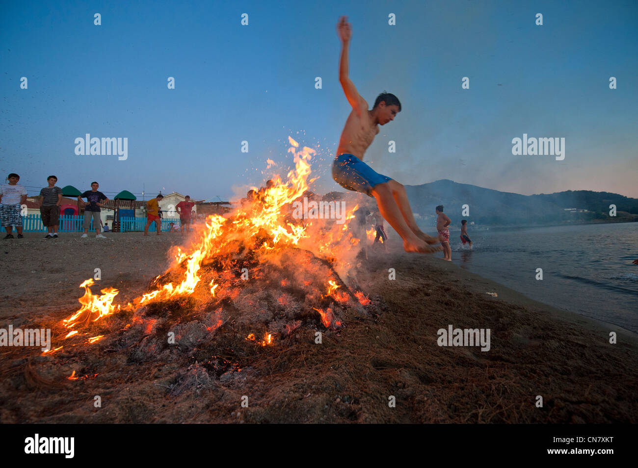Greece, Lemnos Island, Myrina, capital town and main harbour of the ...