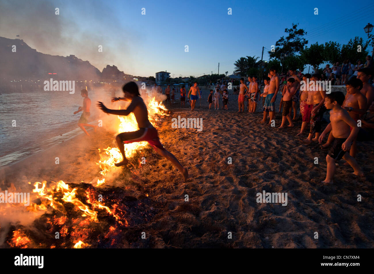 Greece, Lemnos Island, Myrina, capital town and main harbour of the ...
