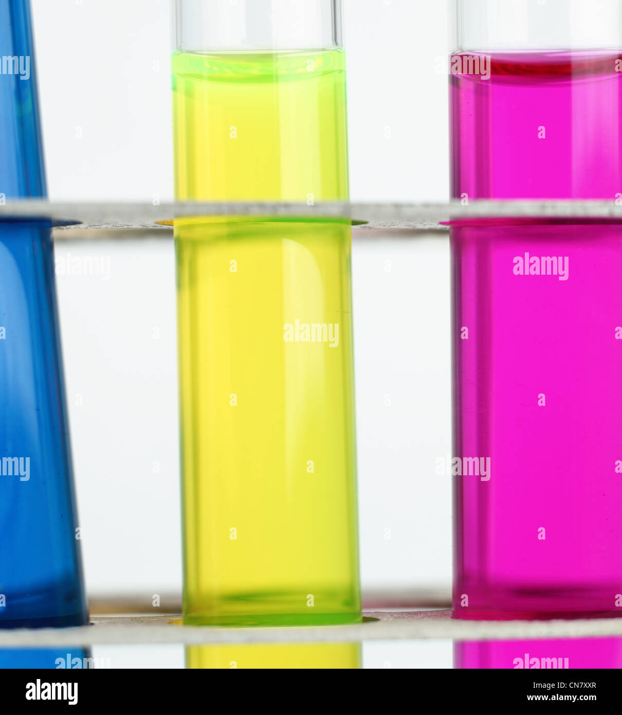 science concept - chemistry lab glassware equipment (test tubes with ...