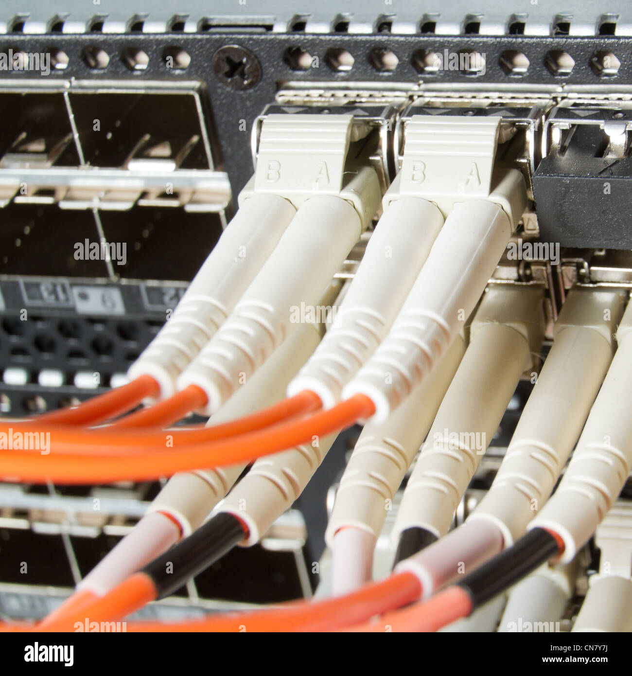 optic fiber cables connected to data center Stock Photo - Alamy