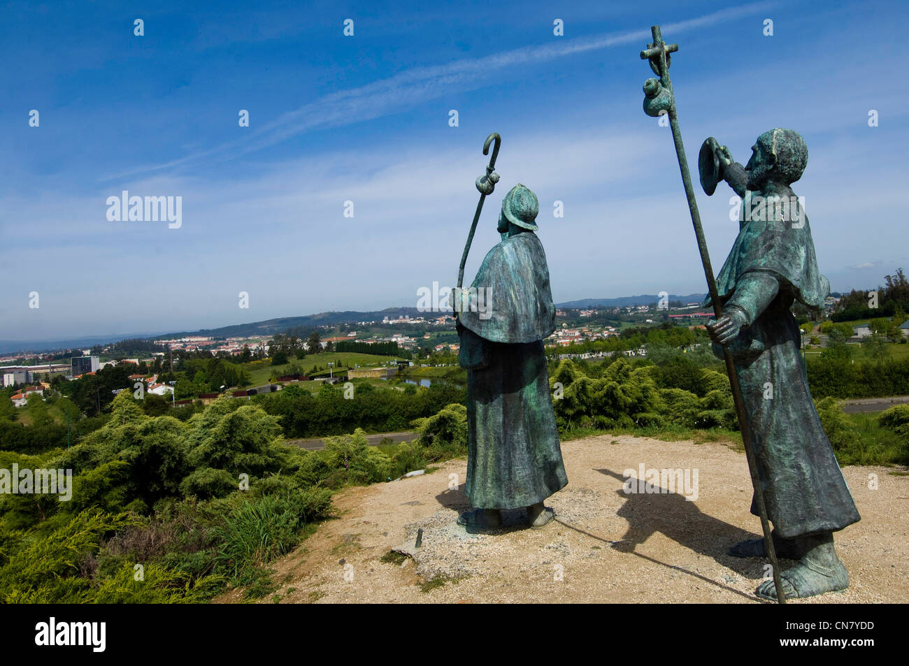 Spain, Galicia, Monte do Gozo, or Hill of the Joy, last hill before ...