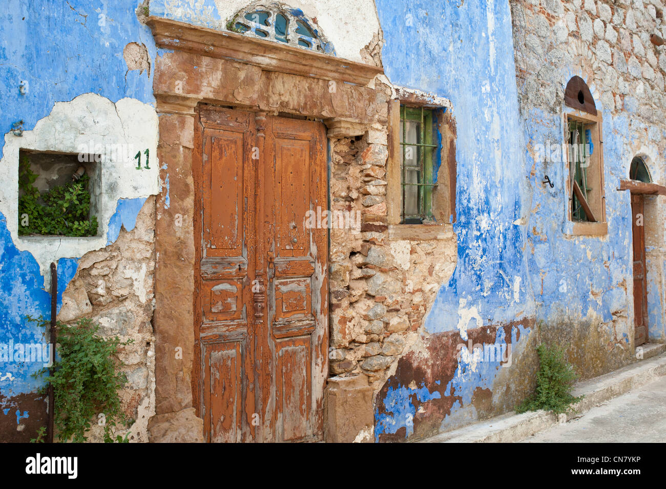 Greece, Chios Island, the Medieval village of Vessa is part of ...