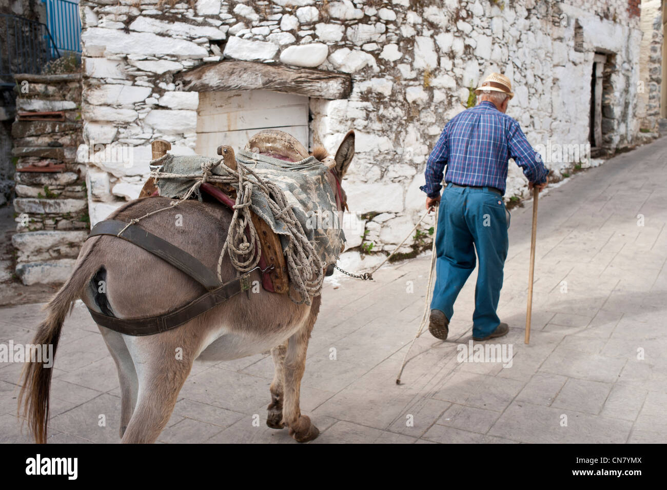 Greece, Chios Island, the village of Agio Galas in the North of the ...