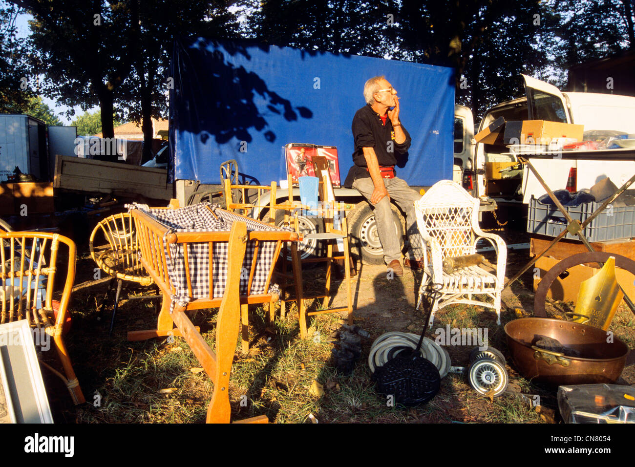 France, Nord, Lille, Braderie de Lille (Flea Market), stand and unusual ...