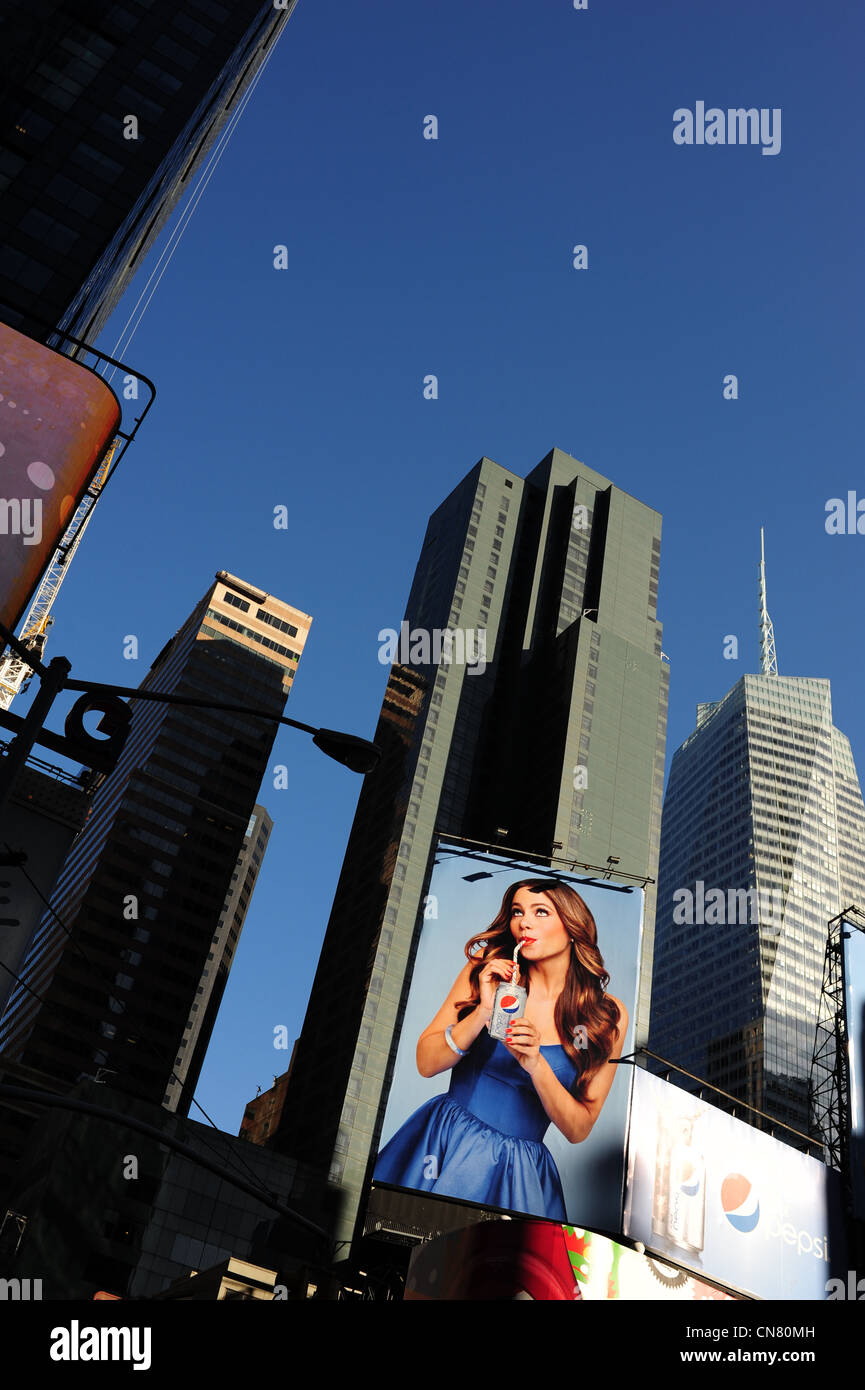 USA New York City Manhattan Midtown Times Square buildings advertising ...