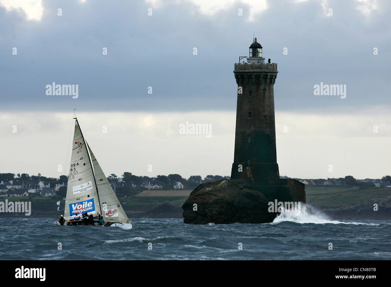 France, Finistere, Iroise Sea, Porspoder, Four Lighthouse Stock Photo ...