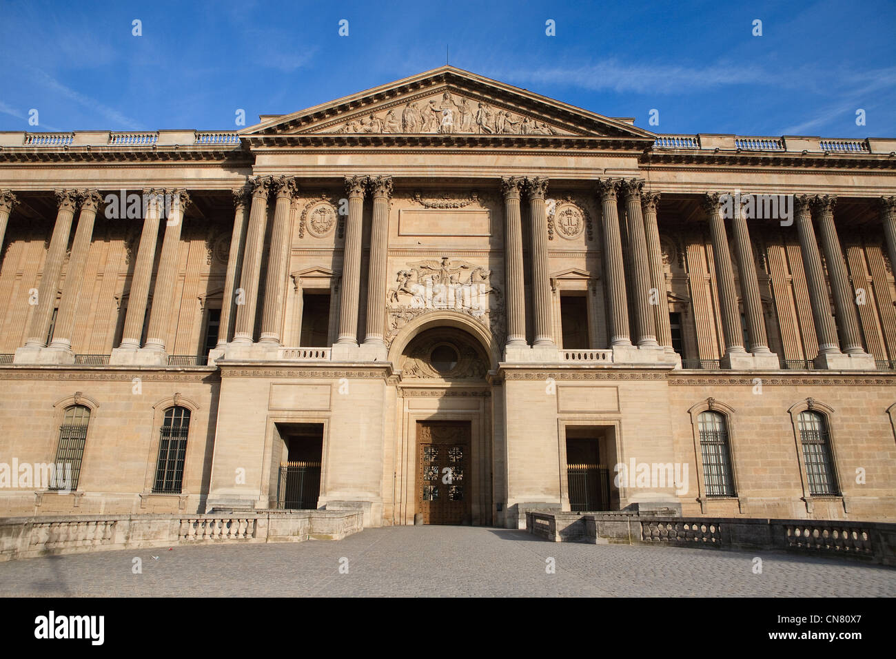 France, Paris, the Great Gate of the Cour Carree du Louvre located on ...