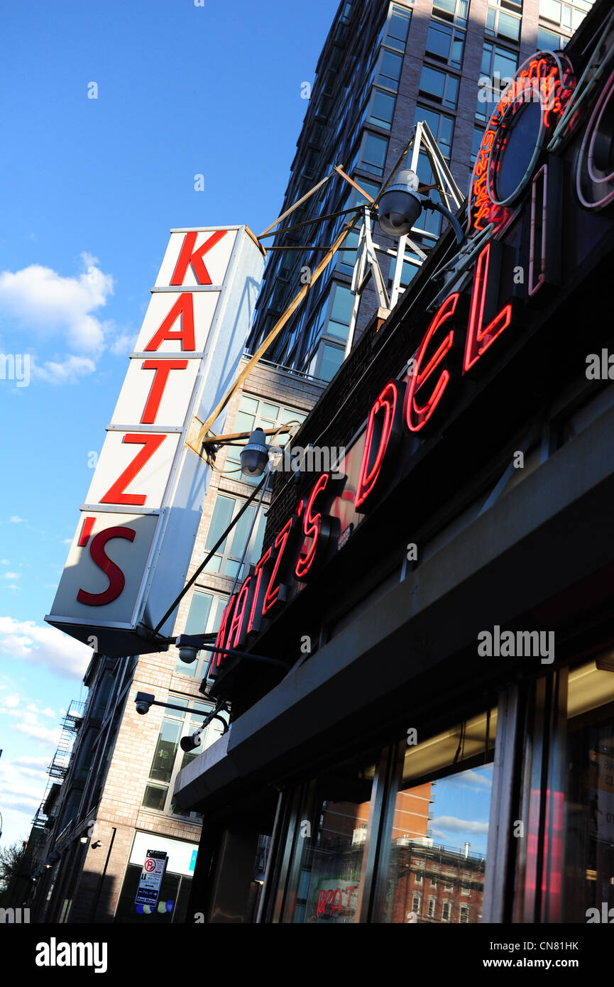 USA New York City Manhattan Katz's Delicatessen Deli - Exterior day ...