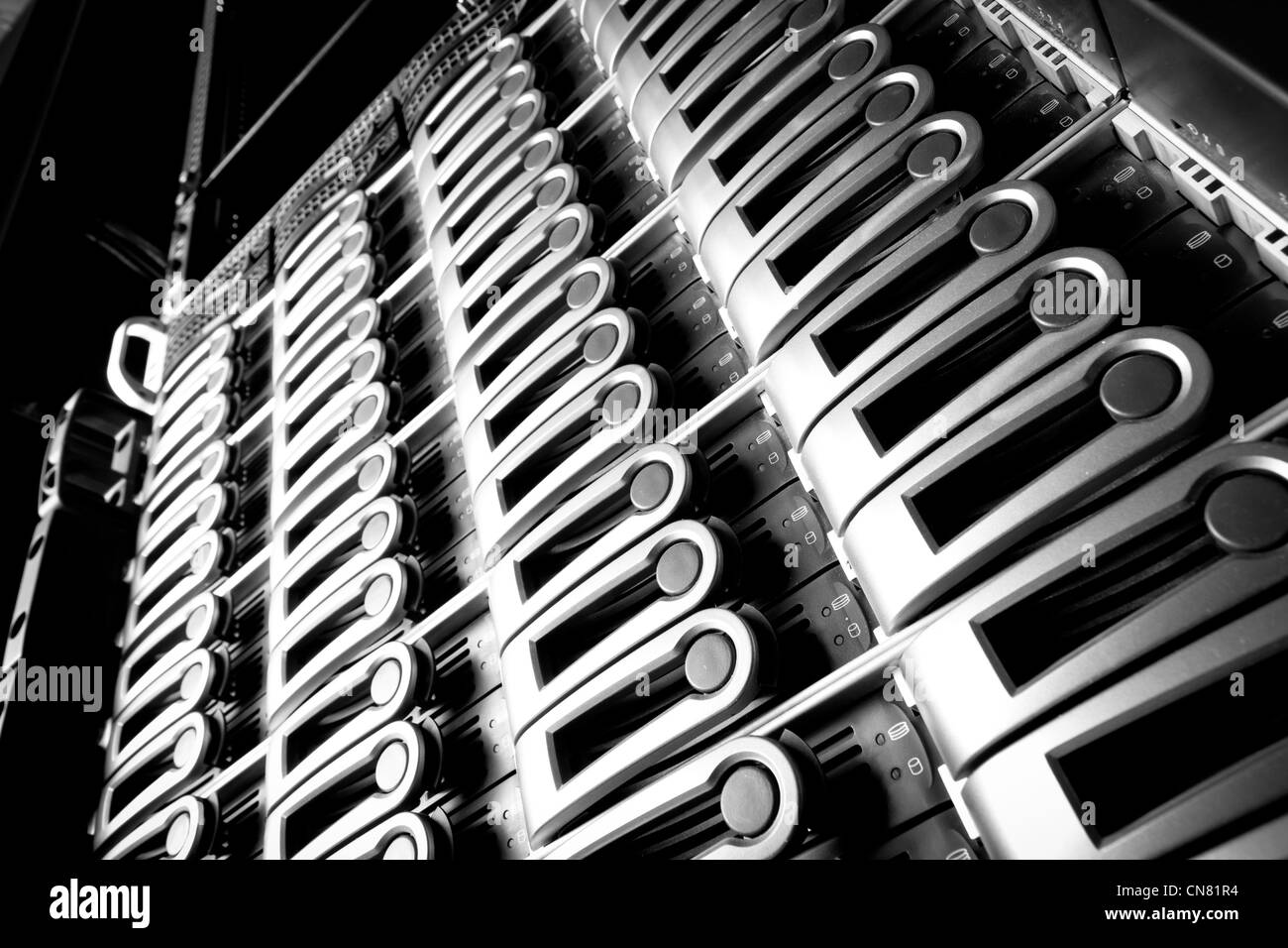 detail of data center with hard drives Stock Photo - Alamy
