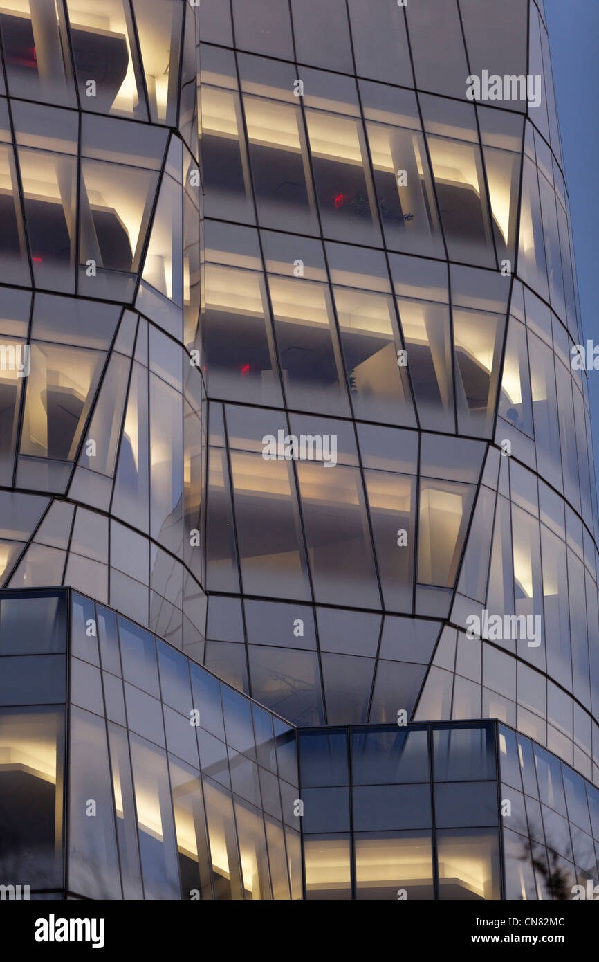 United States, New York City, Manhattan, Chelsea, close view of IAC ...