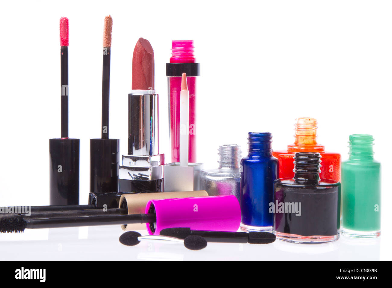 makeup set isolated on white background Stock Photo - Alamy