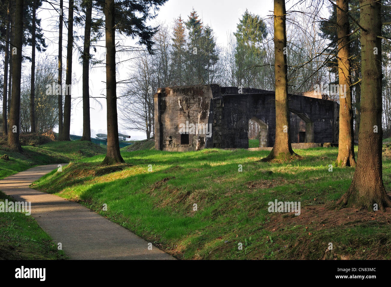 WWII launch ramp and amagnetic building for calibrating rocket's ...