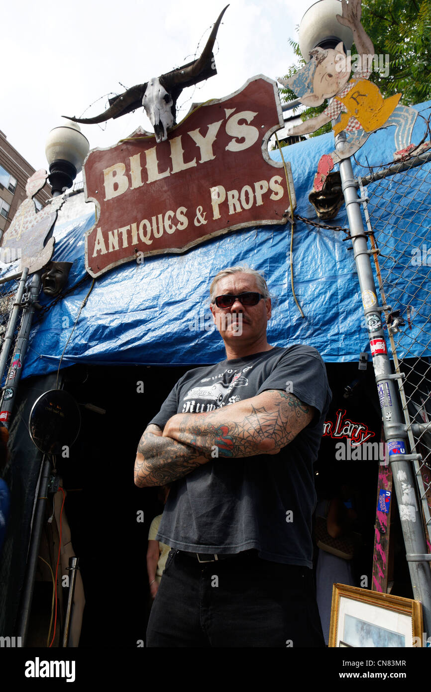 United States, New York City, Manhattan, East Village, Billy in front ...