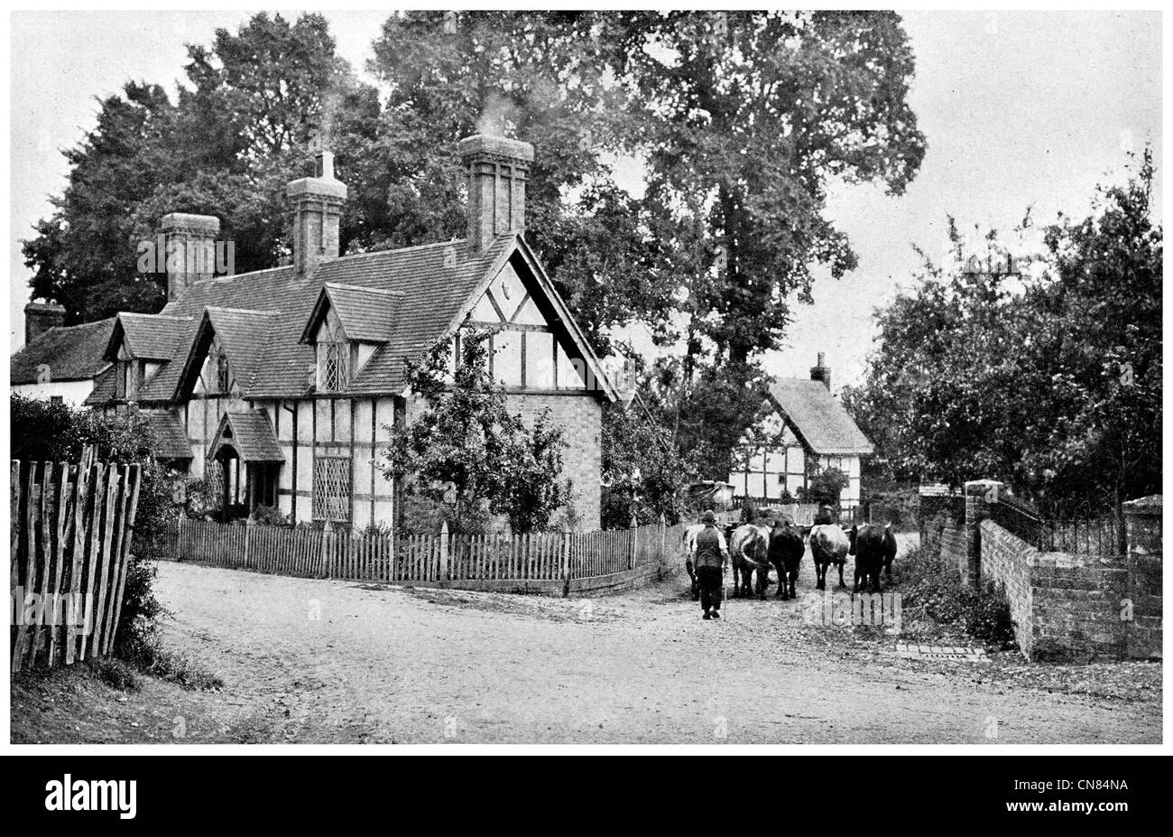 First published 1917 Village of Church Lench Worcestershire Stock Photo ...