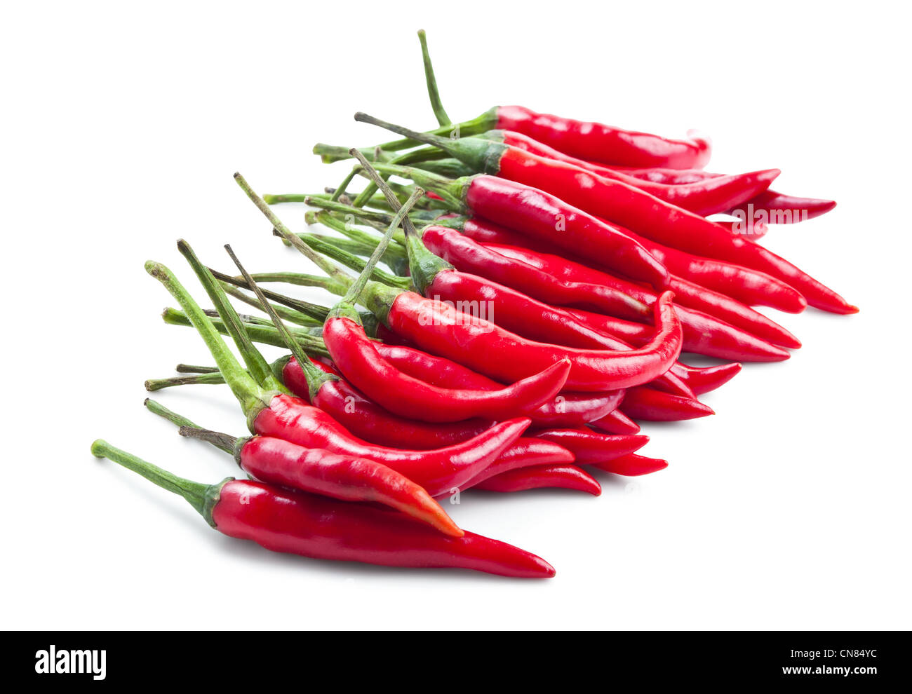Red chili peppers isolated on white background Stock Photo - Alamy