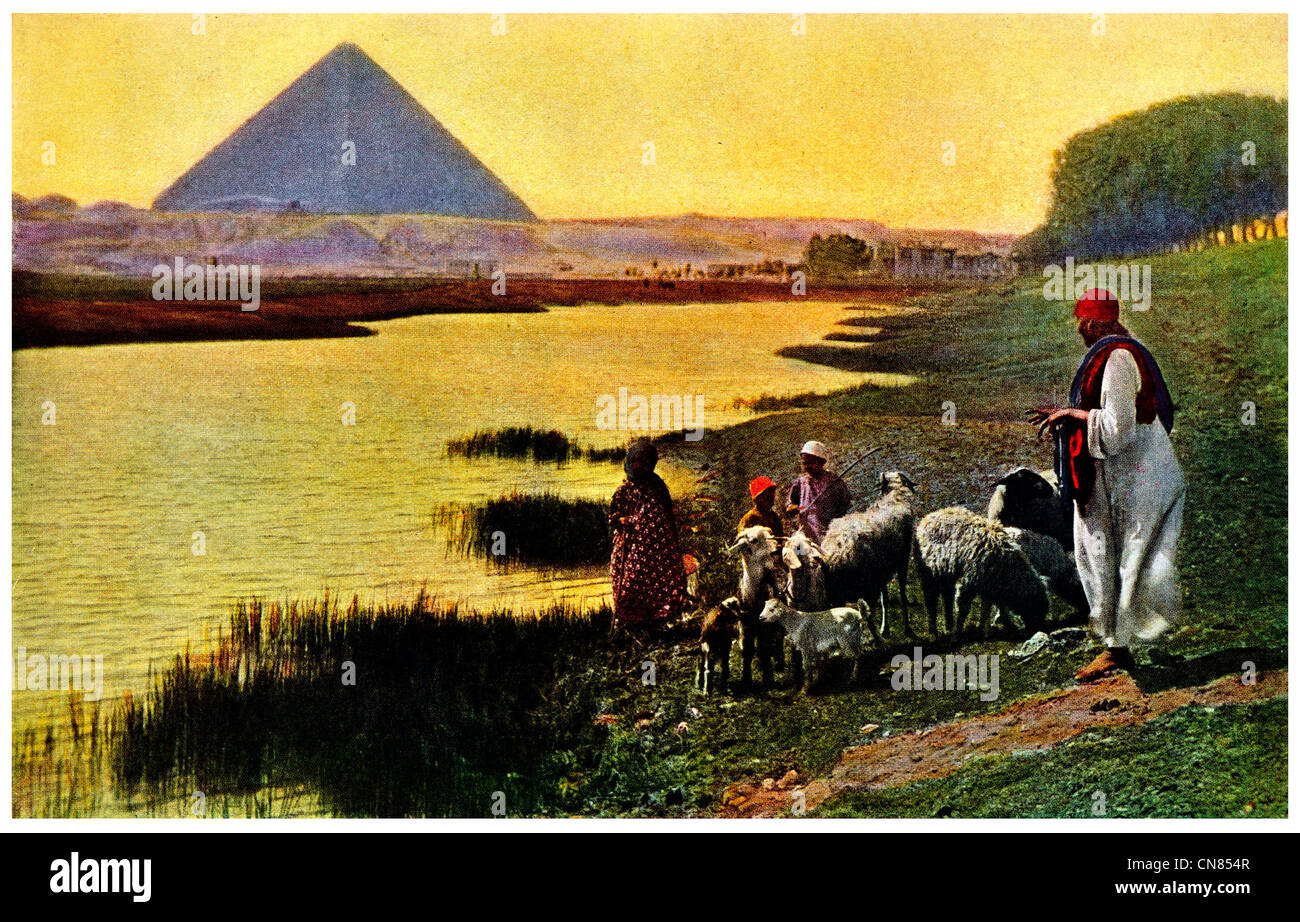 First published 1917 Egypt Great Pyramid River Nile Stock Photo - Alamy