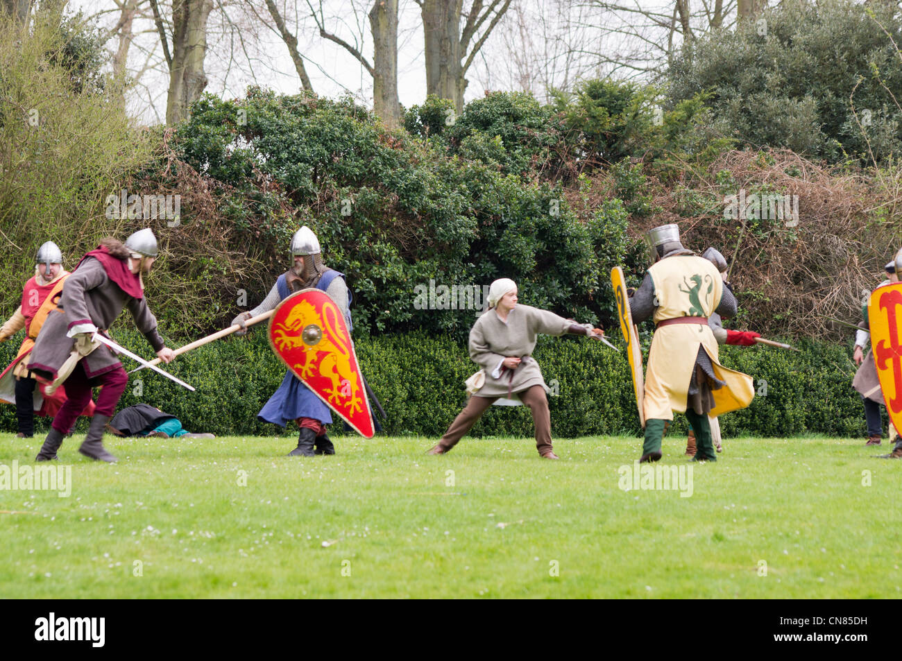 "History in action" re-enactment. Normans, Knights and Crusaders attack ...