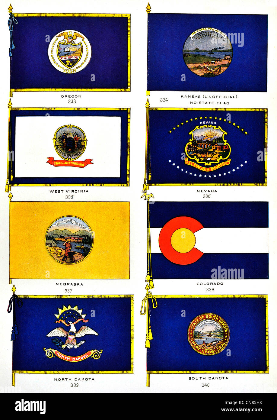 First published 1917 Flag Flags Standard Oregon Kansas West Virginia ...