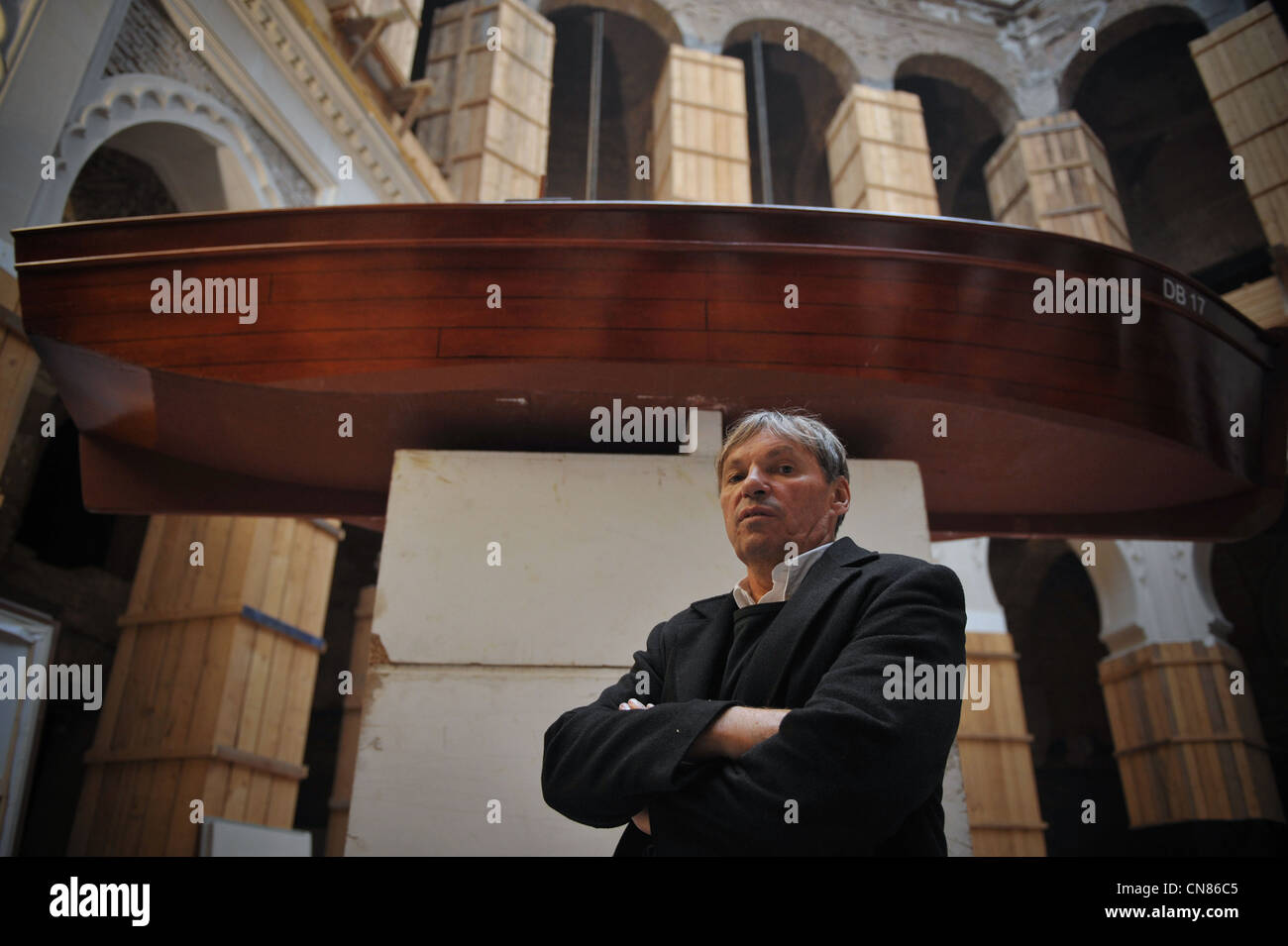 Braco Dimitrijevic well know ex-Yugoslavian artist posing for portrait ...