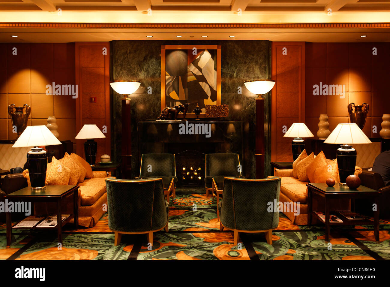 United States, New York City, Manhattan, Midtown, Sofitel hotel, lounge ...