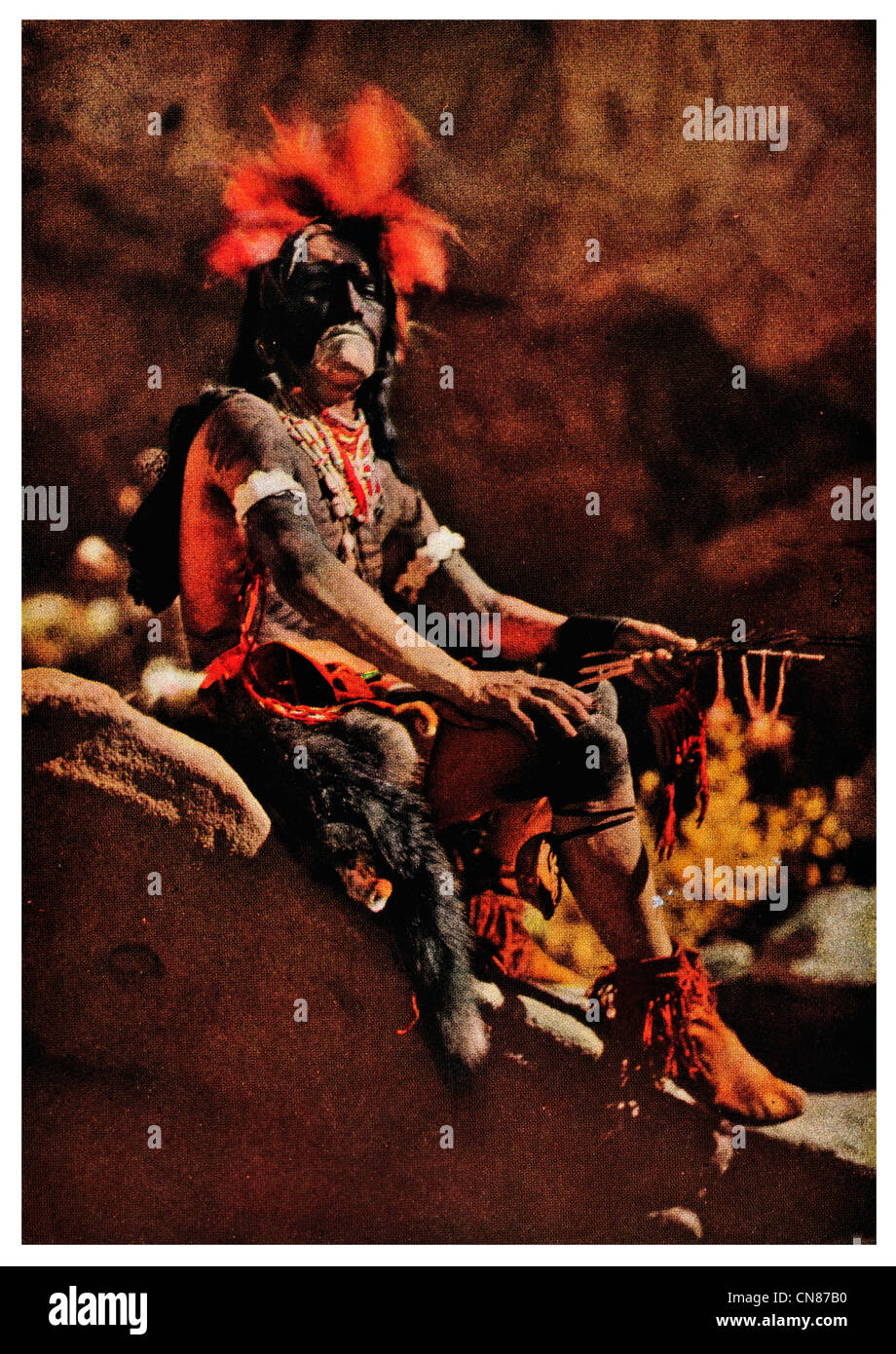 First published 1916 Hopi Tribe Chief Priest Snake Clan Indian Stock ...