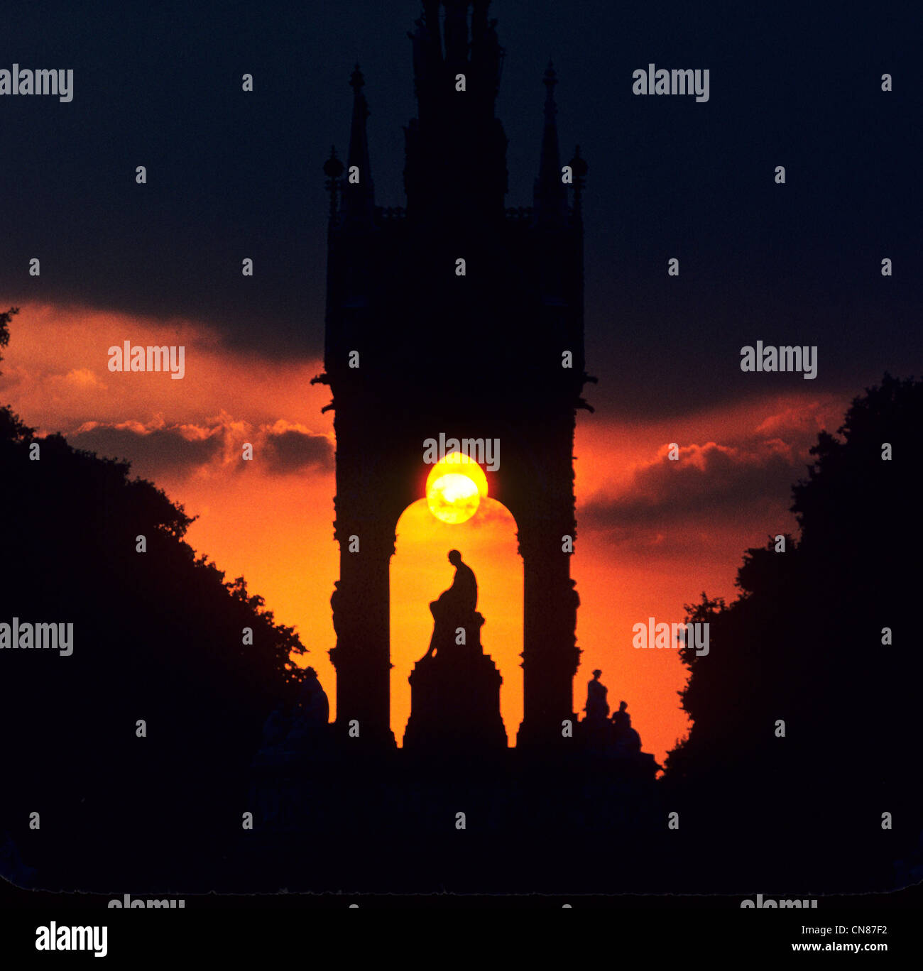London uk kensington gardens silhouette silhouettes prince albert ...