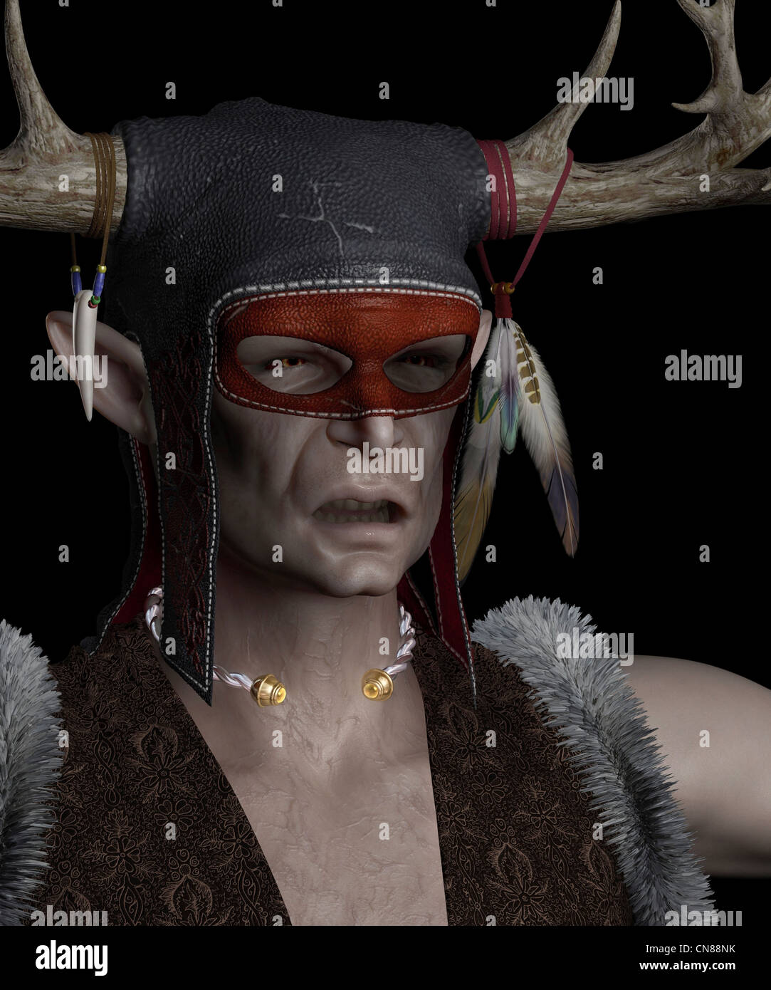 Elven Shaman Portrait Stock Photo - Alamy