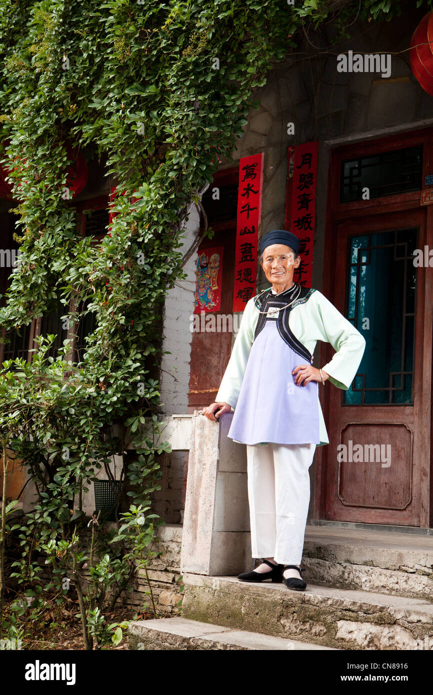 Portrait of Buyi old woman, Buyi village, Zhen Shan , Guizhou, China ...