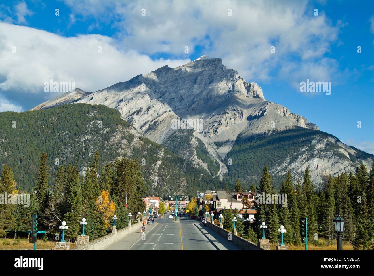 Banff township and Cascade Mountain Banff national Park Alberta canada North America Stock Photo ...