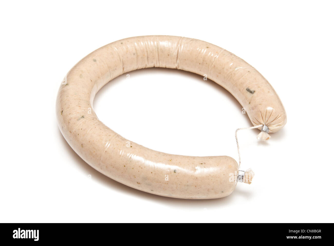 Traditional breakfast white pudding made with pork and suet and oatmeal ...