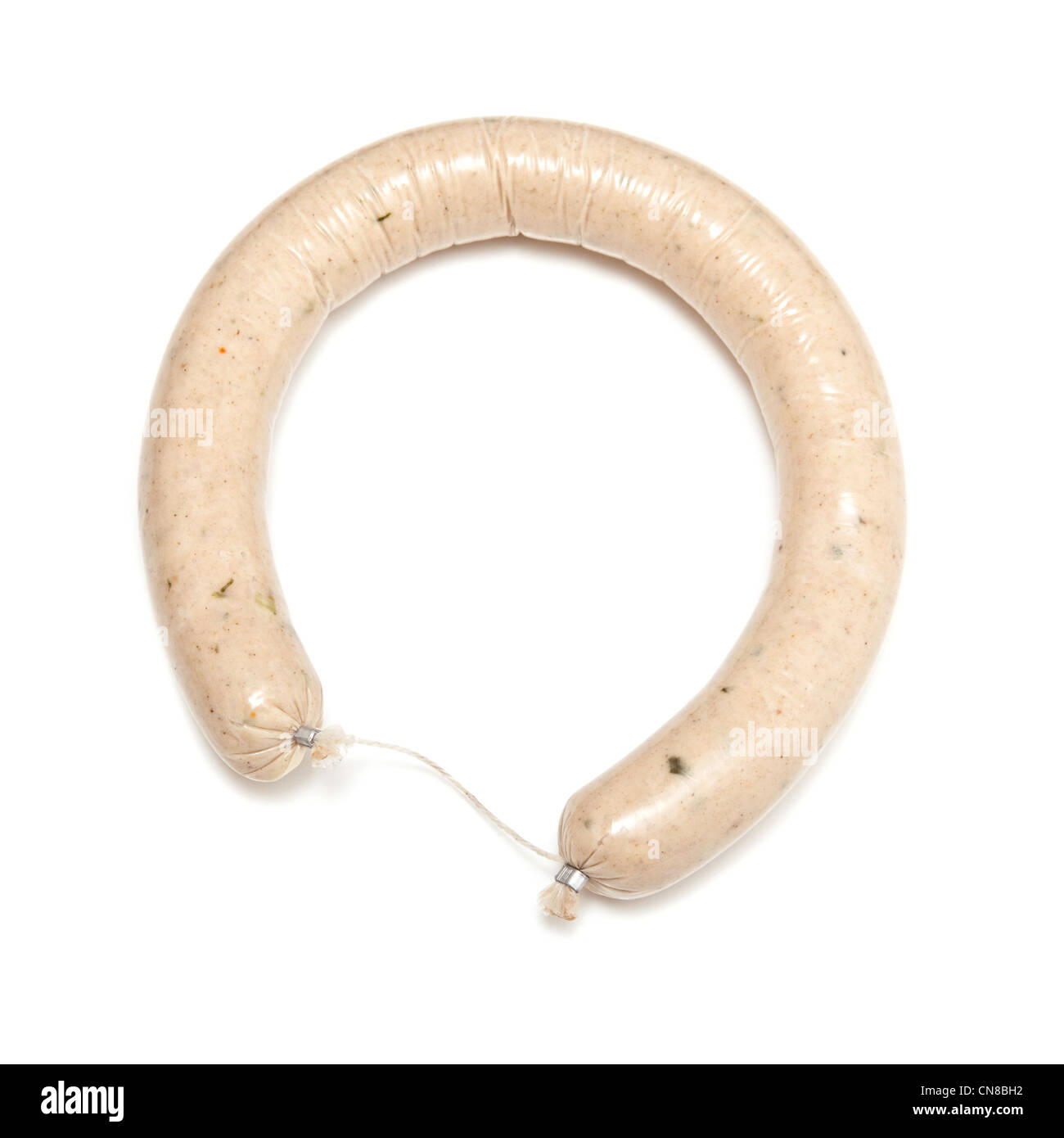 Traditional breakfast white pudding made with pork and suet and oatmeal ...