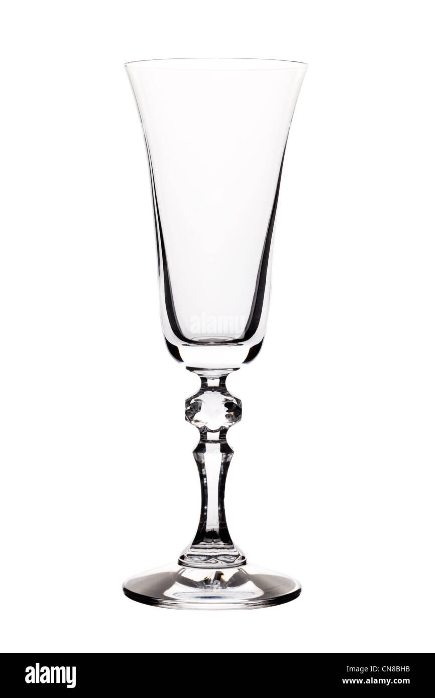 Empty Champagne flute isolated on white Stock Photo - Alamy
