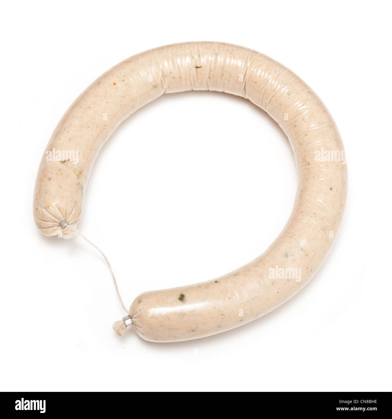 Traditional breakfast white pudding made with pork and suet and oatmeal ...