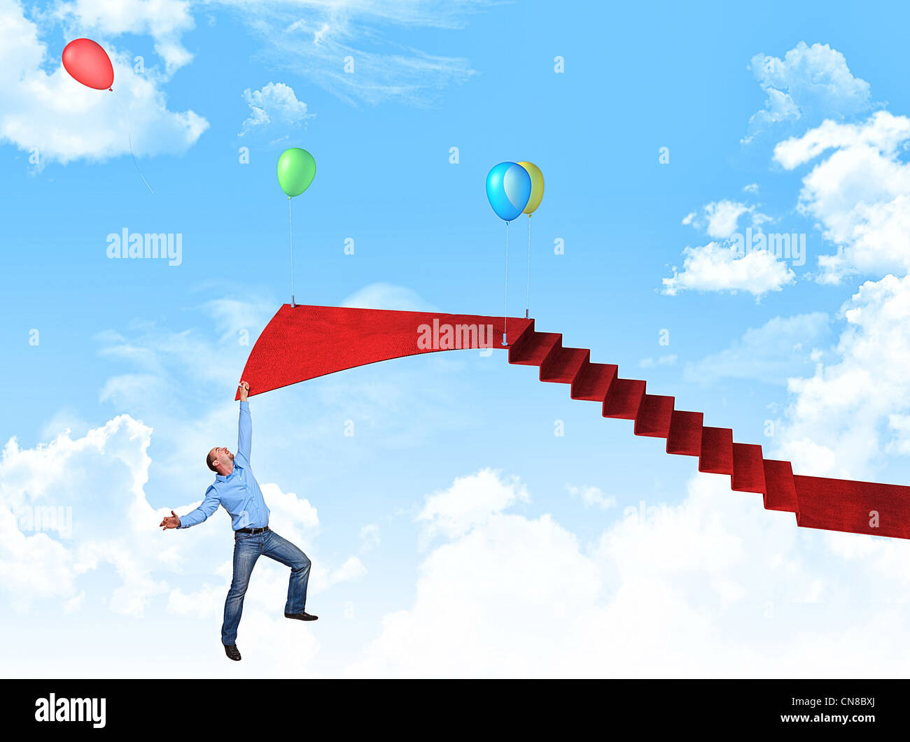man is going to fall from red carpet Stock Photo - Alamy