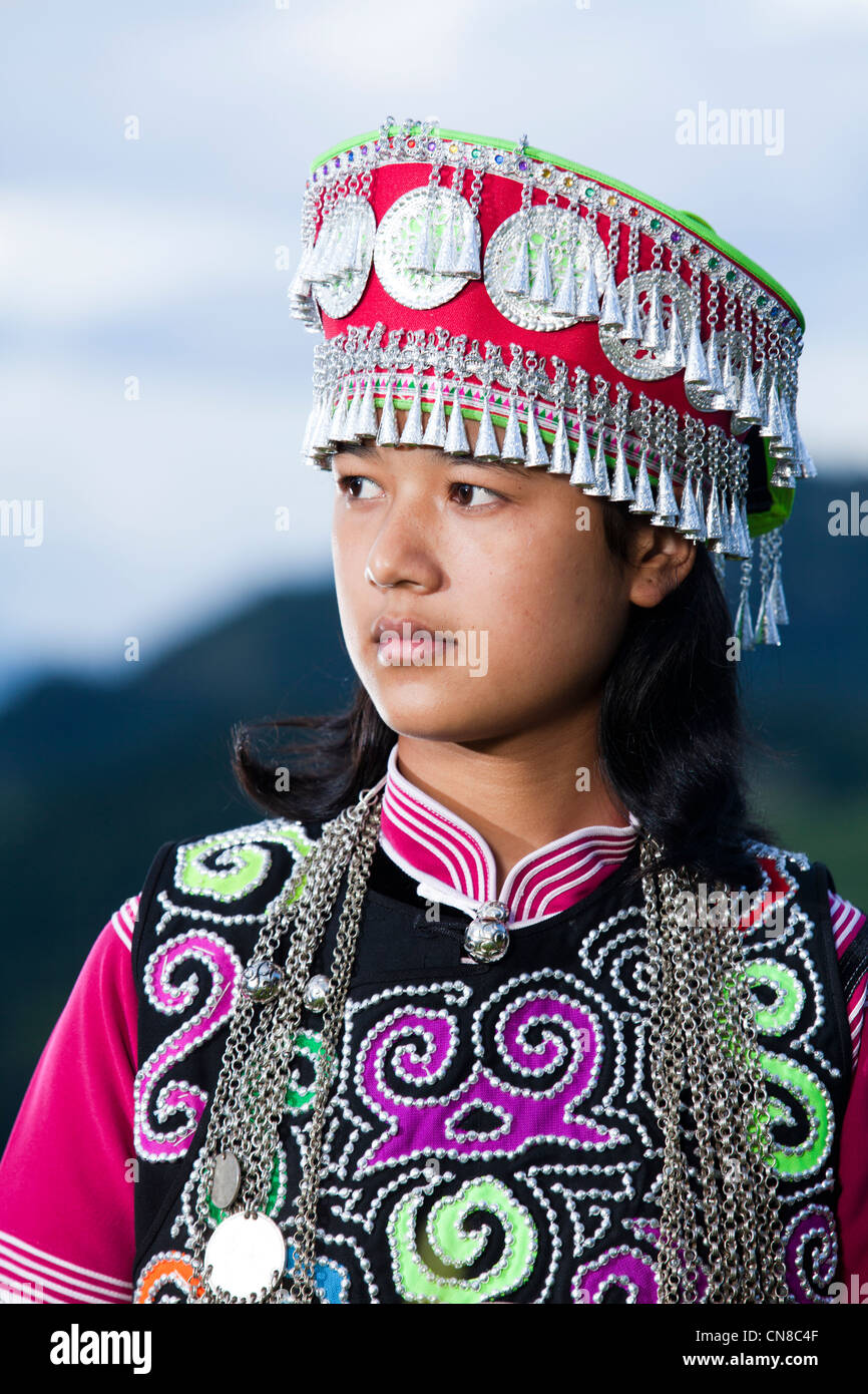 Hani minority on the rice terraced in Xinjiezhen, Yuan Yang, YunNan ...
