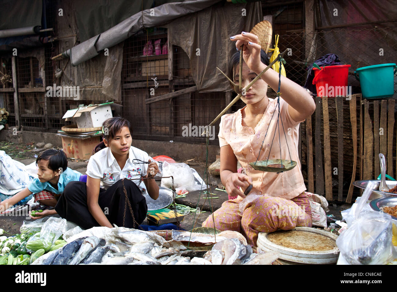 Women sells fish hi-res stock photography and images - Alamy
