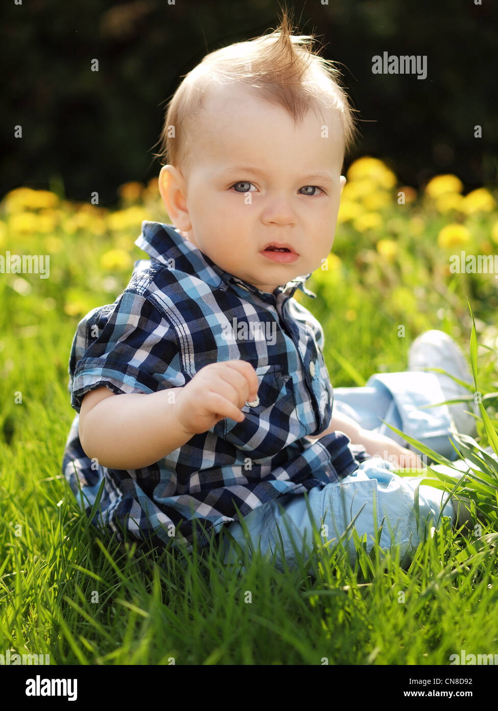Outdoor little boy Stock Photo - Alamy