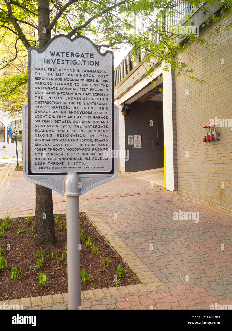 Watergate investigation sign in Rosslyn Virginia Stock Photo - Alamy