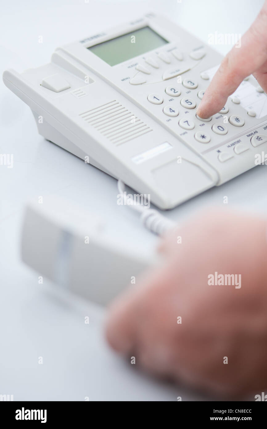 making a phone call (color toned image Stock Photo - Alamy