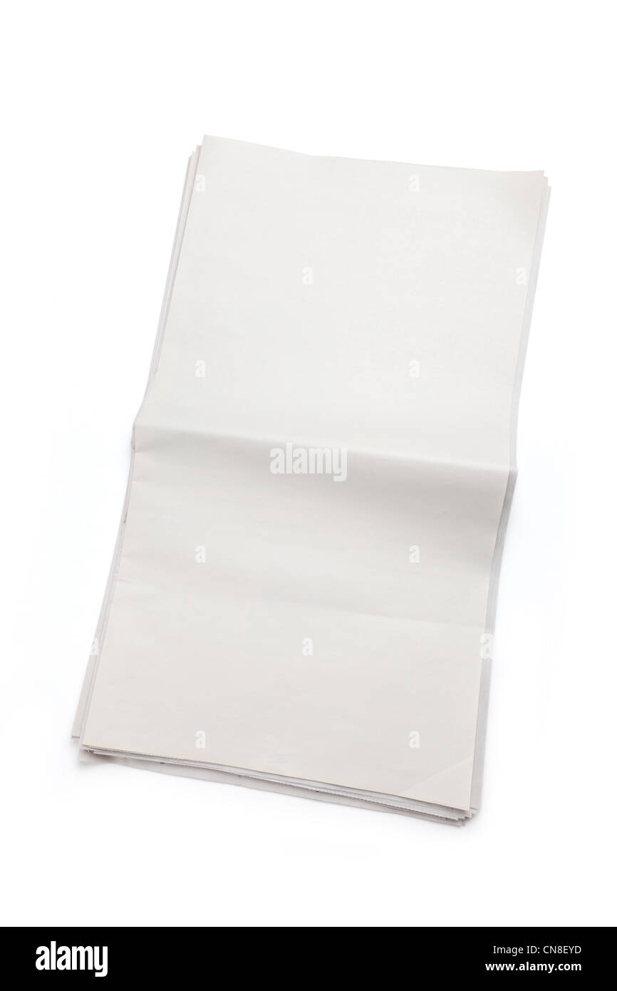Blank Newspaper with white background Stock Photo - Alamy