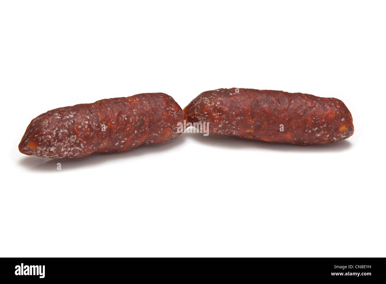 Chorizo De Pueblo sausage isolated on a white studio background Stock ...