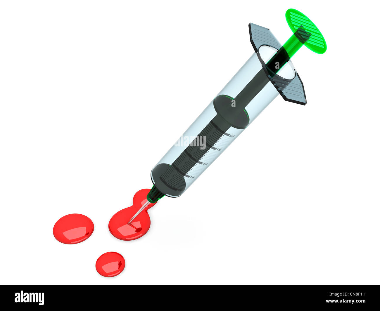 A medical syringe. 3D rendered Illustration. Isolated on white Stock ...