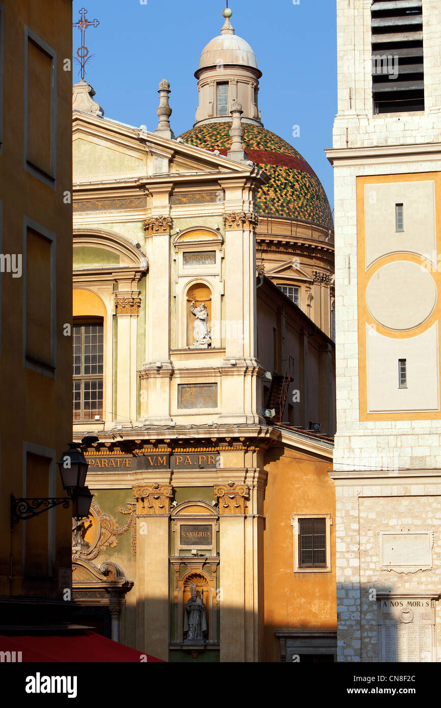 France, Alpes Maritimes, Nice, Vieux Nice Place Rossetti, cathedral St ...