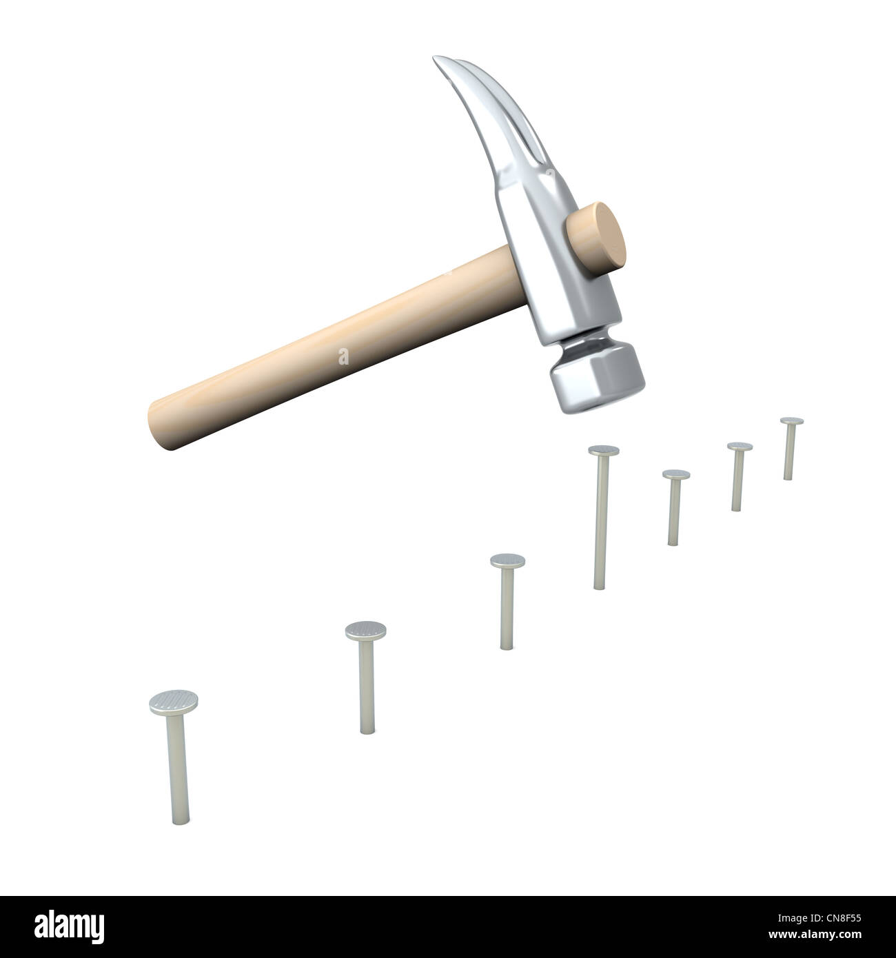 Hammer and nails Stock Photo - Alamy