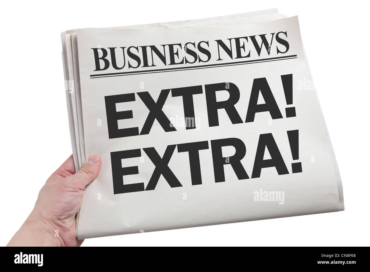 Newspaper Extra with white background Stock Photo - Alamy