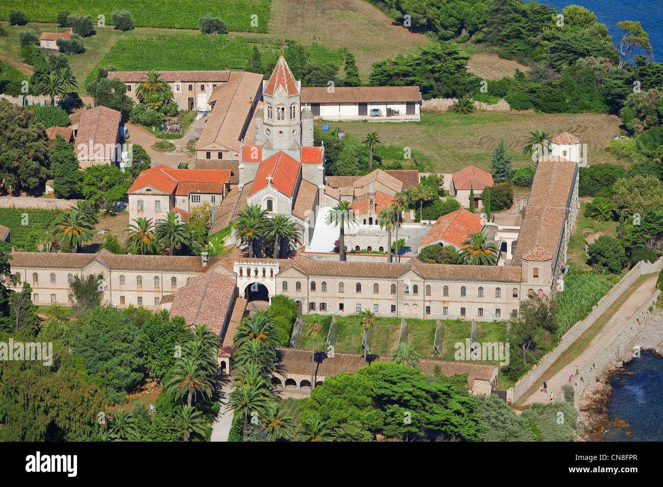France, Alpes Maritimes, Cannes, Lerins island of Saint Honorat, Abbey ...